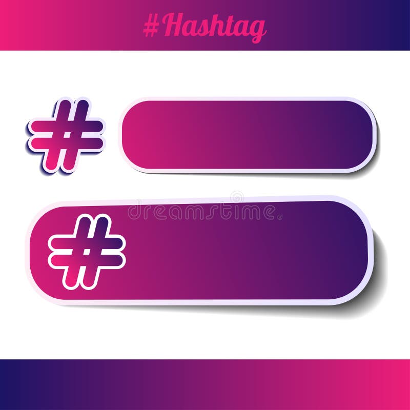 Set of Icons and Banners with Hashtag Symbol. Hash Tag Icons Vector ...
