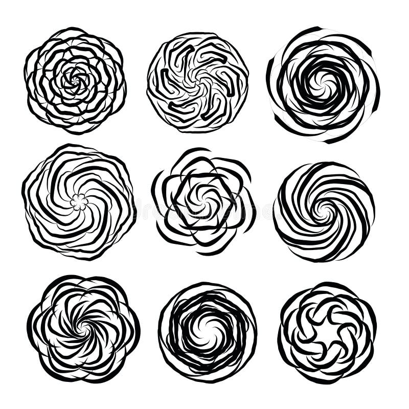 Set of Icons of Black Spirals. a Vector Illustration Stock Vector ...