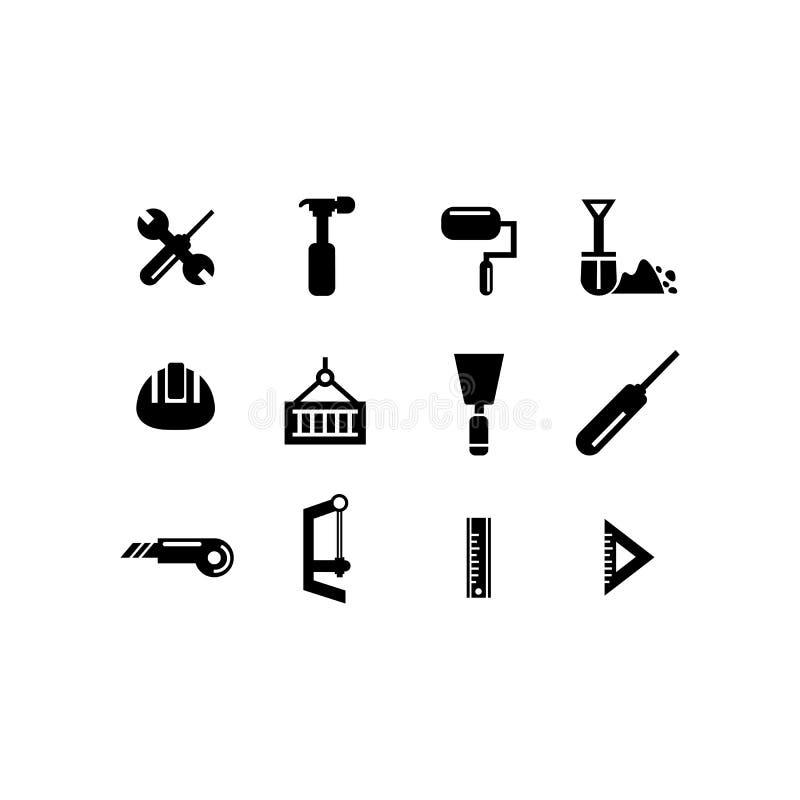 A Set of Icons Building Things. Vector Illustration Eps 10 Stock Vector ...