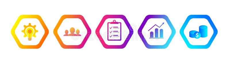 Set of Icons for Business. Startup Development Stages Flowchart ...
