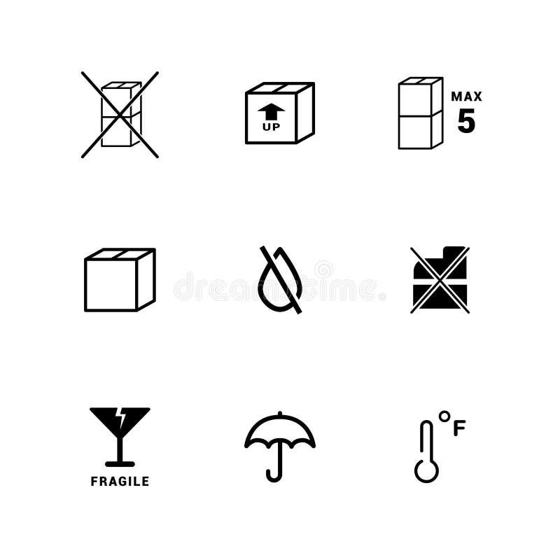Set of Cargo and Shipping Icons. Black and White Vectors. Stock Vector ...