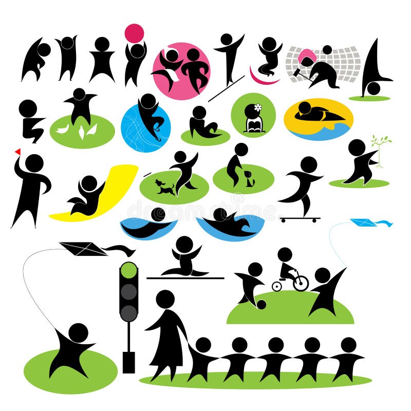Set icons children playing stock illustration. Illustration of happy ...