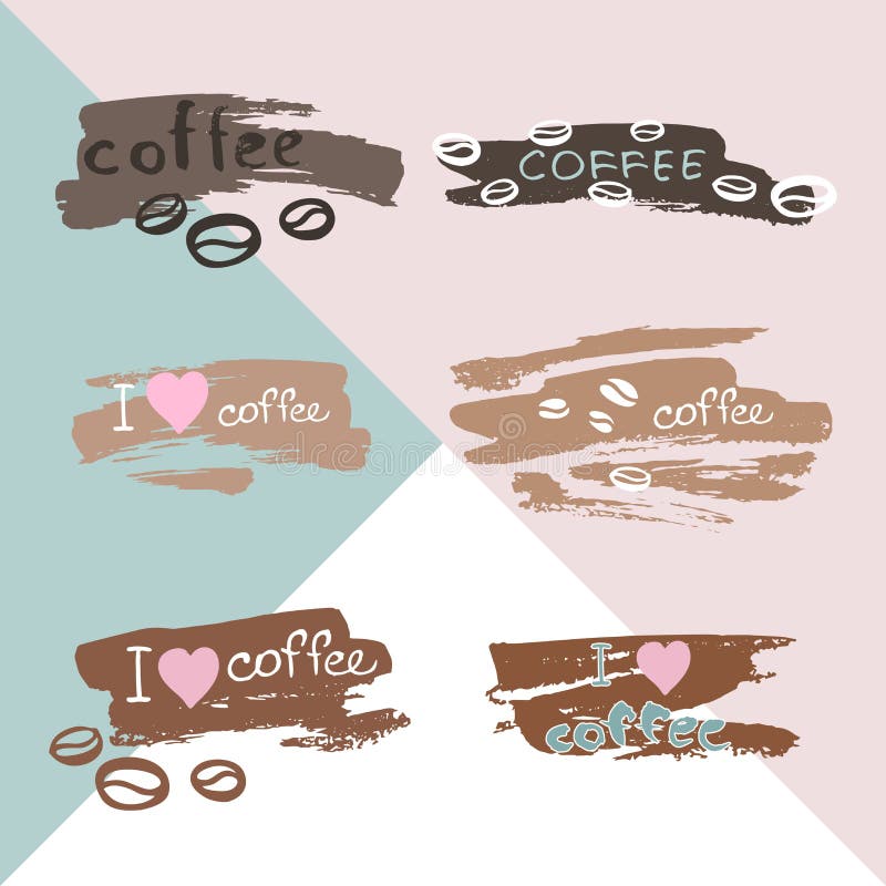 Set of icons about coffee. stock vector. Illustration of colors - 103845491