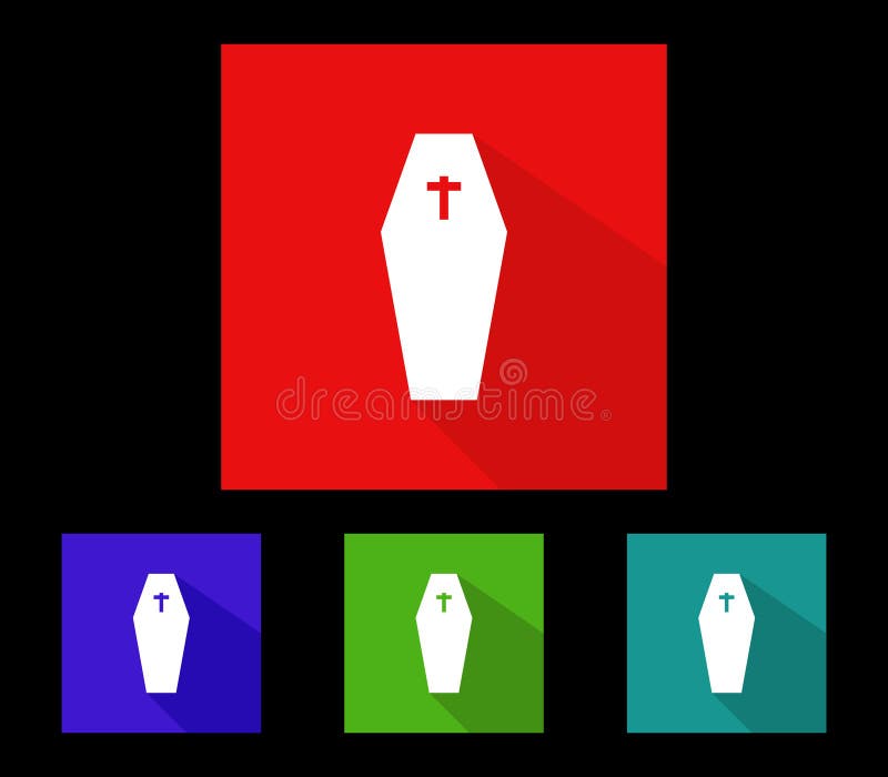 Set of Icons Coffins for Dead for Halloween Stock Illustration ...