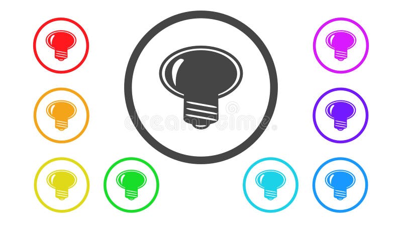 Set of Icons in Color,illustration,bulb Stock Illustration ...
