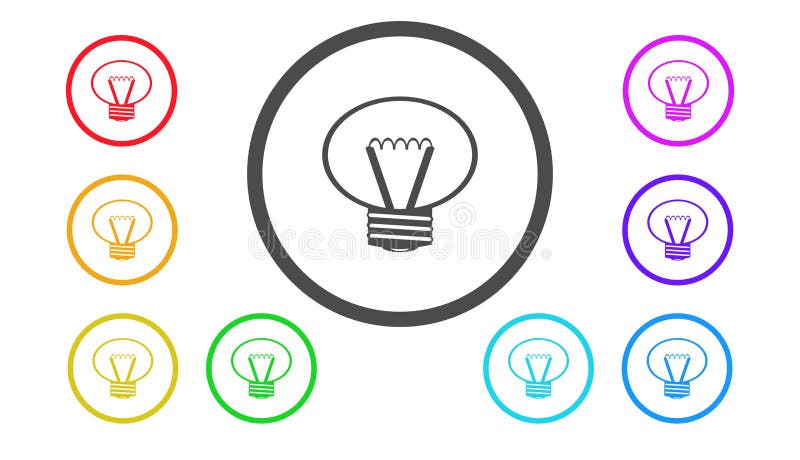 Set of Icons in Color,illustration,bulb Stock Illustration ...
