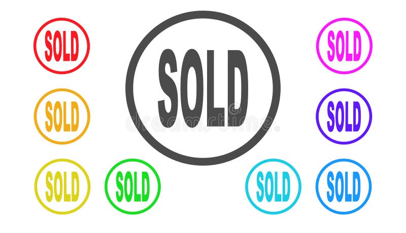 Set of Icons in Color,illustration,sold Stock Illustration ...