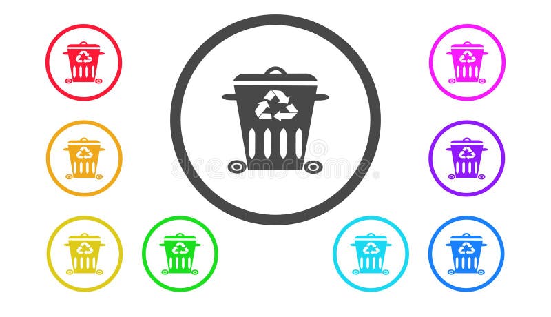 Set of Icons in Color,illustration,trash Can Stock Illustration ...