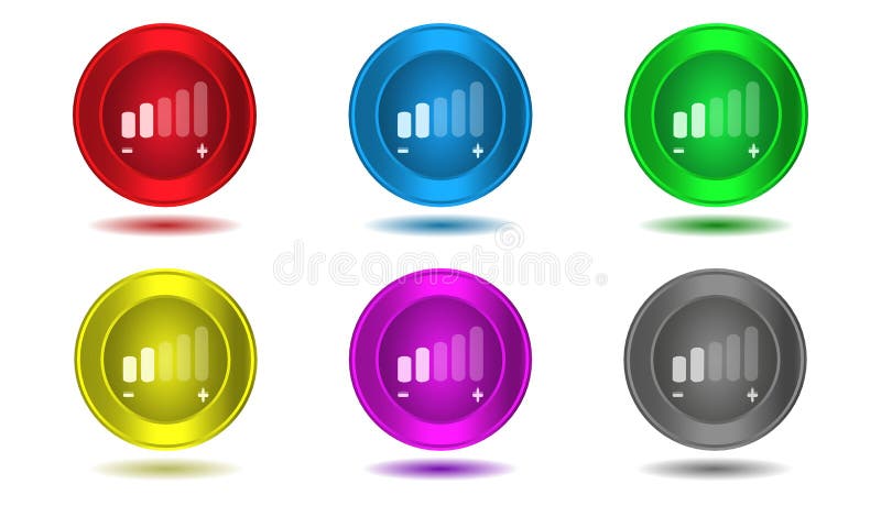 Set of Icons in Color,illustration,Volume, Volume Adjustment Stock ...