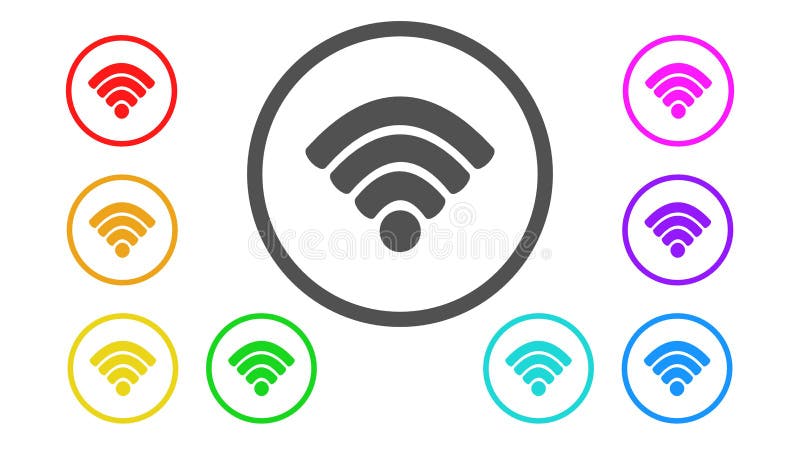 Set of Icons in Color,illustration,wireless Stock Illustration ...