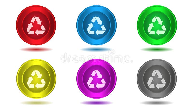 Set of Icons in Color,recycling Stock Illustration - Illustration of ...