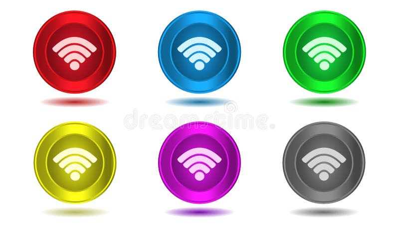 Set of Icons in Color,wireless Stock Illustration - Illustration of ...