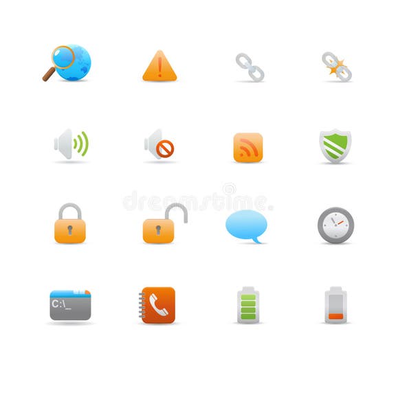 Set of Icons for Common Computer Functions Editorial Stock Photo ...
