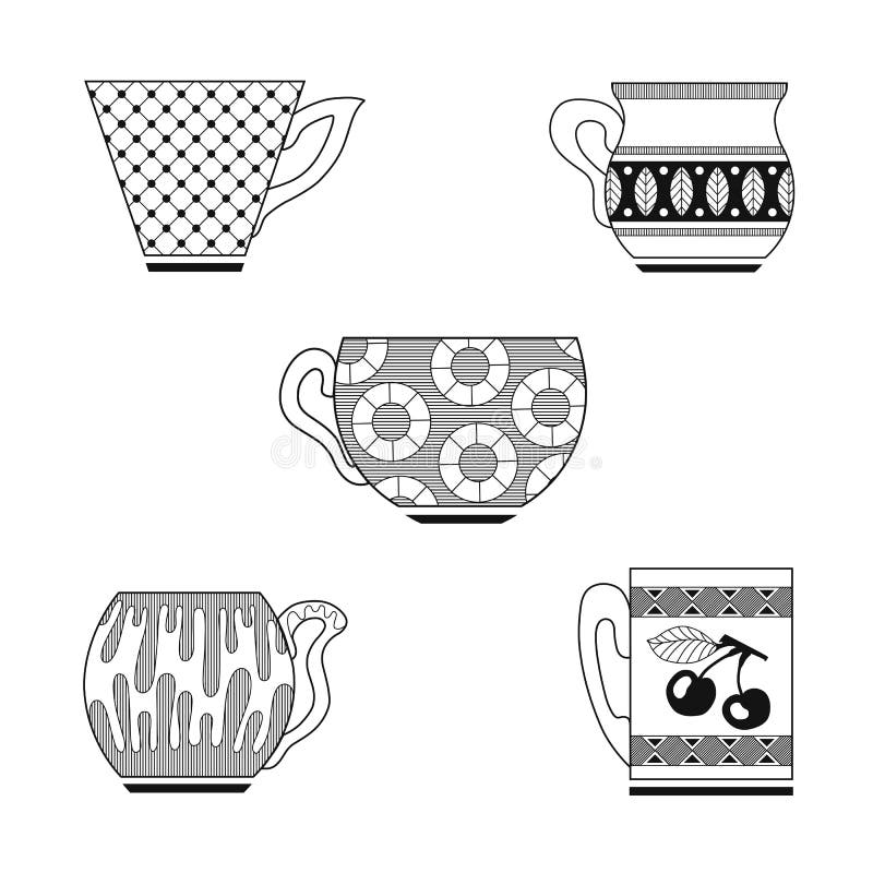 Set of icons of cups stock vector. Illustration of glass - 63314014
