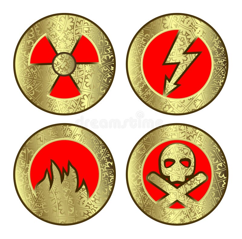 Set of icons (danger) stock vector. Illustration of destruction - 4667274