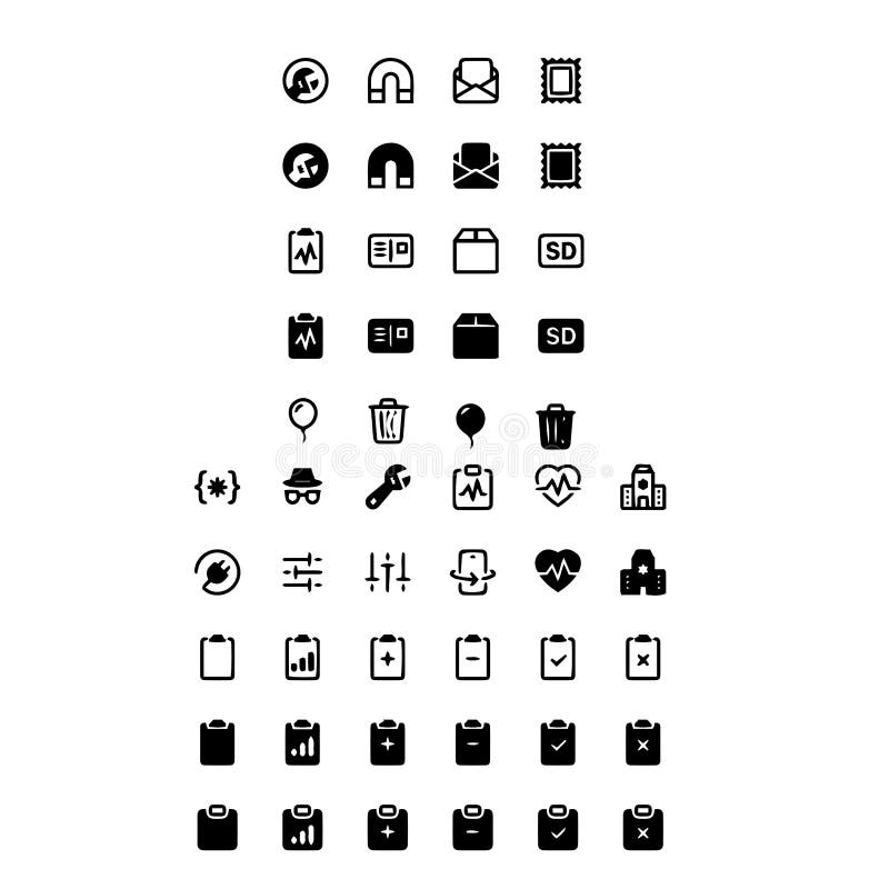Set of icons for design stock illustration. Illustration of icons ...