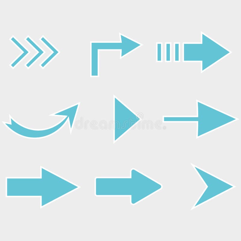Set Icons of Different Arrows. Vector Illustration Eps 10 Stock Vector ...