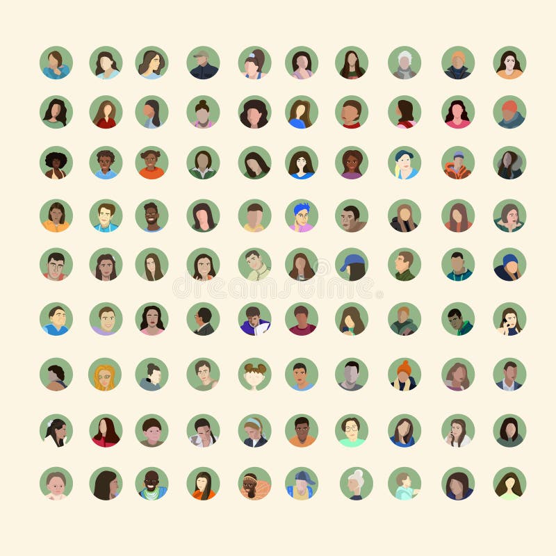 Set of Icons of Different People. Stock Vector - Illustration of text ...