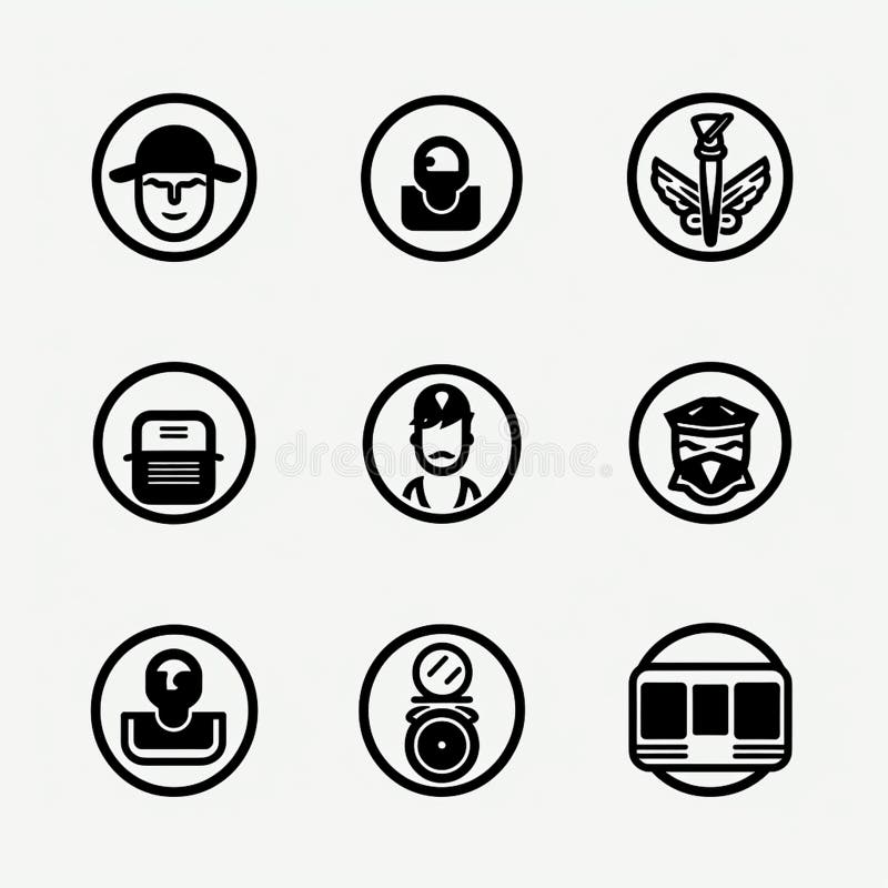Set of Icons of Different Professions. Vector Illustration in a Flat ...