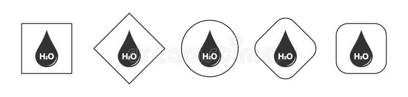 Set of Icons. Drop with Water Formula. Simple Design Stock Vector ...