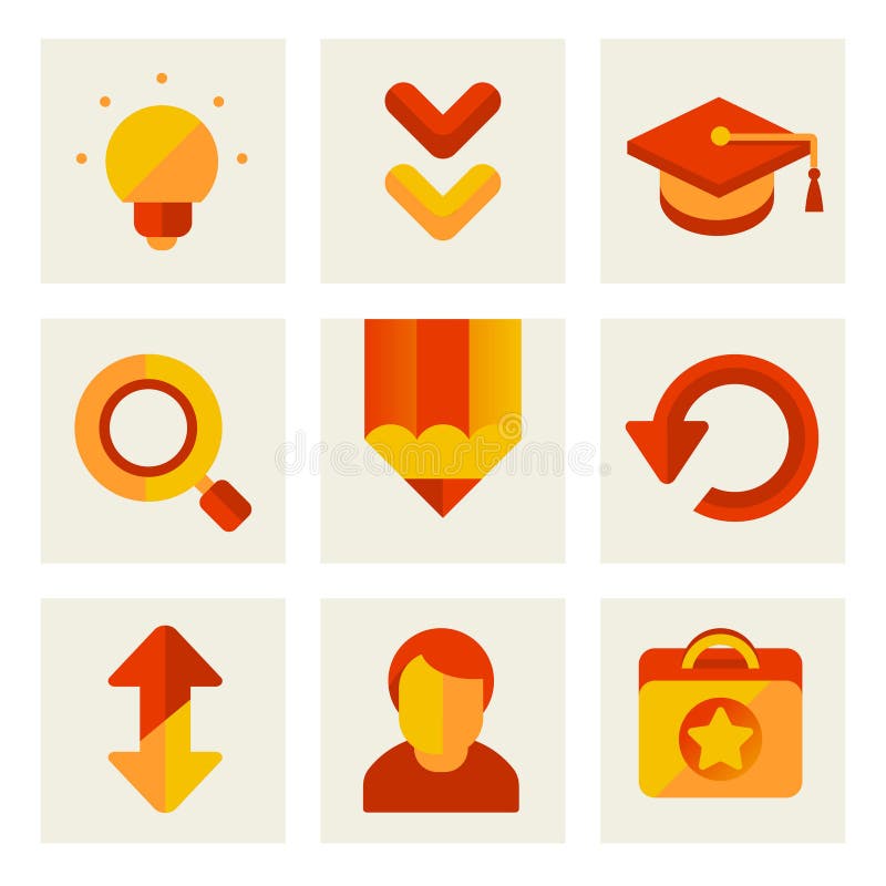 Set of icons of education stock illustration. Illustration of ...