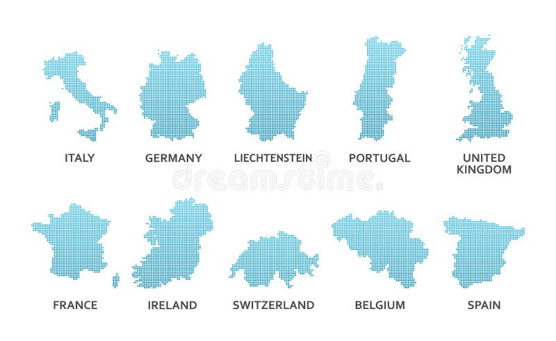 Set of Icons with European Countries Stock Vector - Illustration of ...