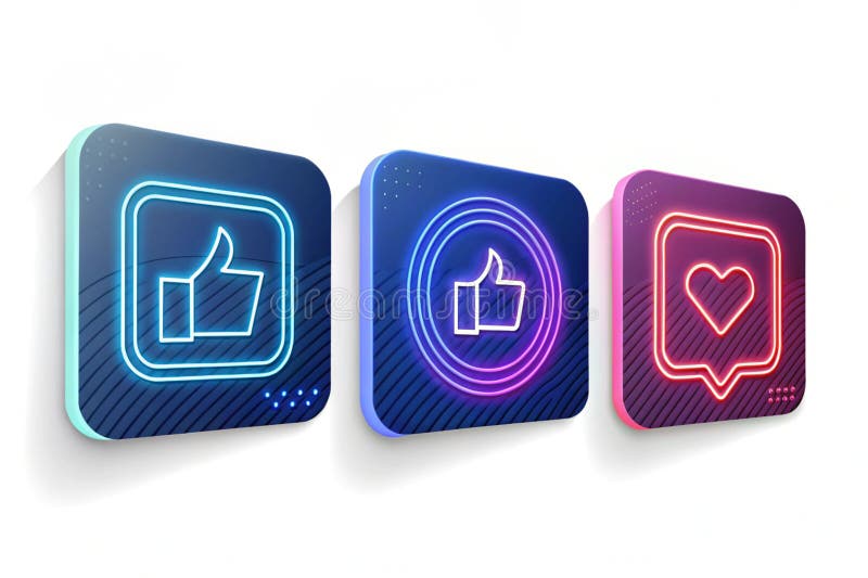 Set of Icons Featuring a Heart, Chat Bubbles, and a Share Icon ...