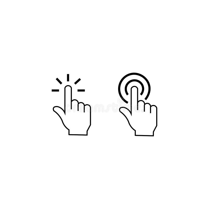 Set of Icons of Finger Clicking on the Screen. Vector Illustration Eps ...