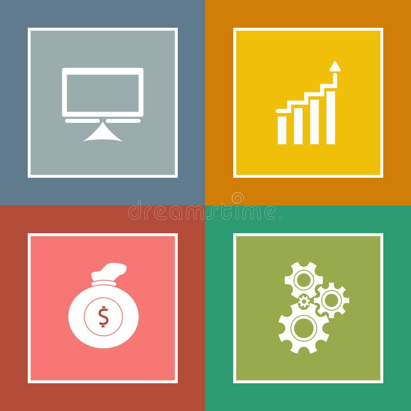 Set of Icons in Flat Design Style Stock Vector - Illustration of ...