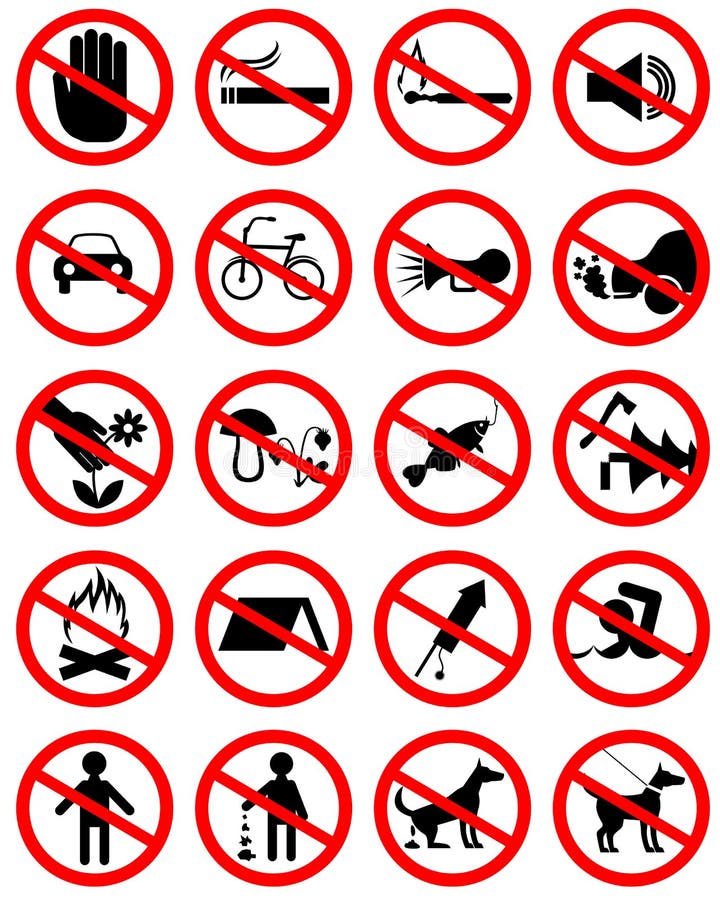Set of icons forbidding stock vector. Illustration of design - 40147587