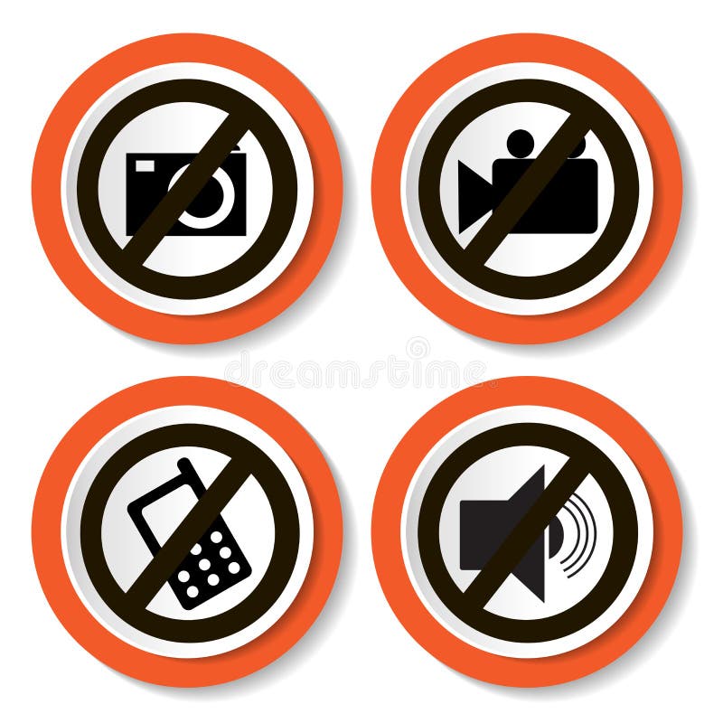 Set of icons forbidding stock vector. Illustration of design - 40147587