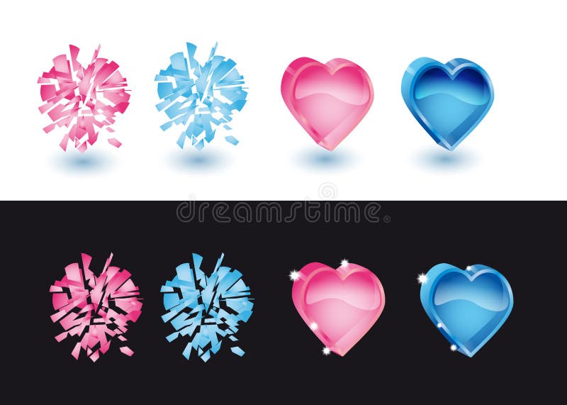 Set of icons in form heart stock vector. Illustration of colourful ...