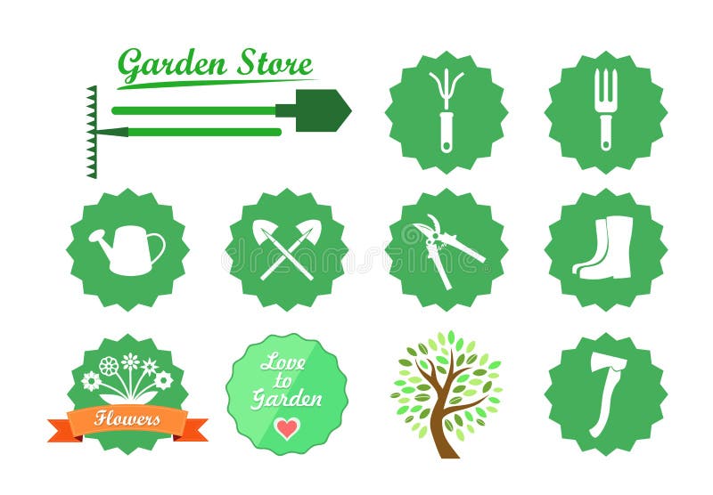 Set of Icons for Garden Website Stock Vector - Illustration of outdoor ...