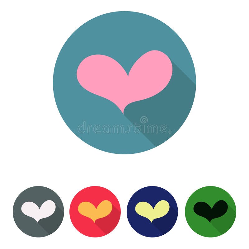 Set of Icons with Heart. Vector Illustration. Stock Vector ...