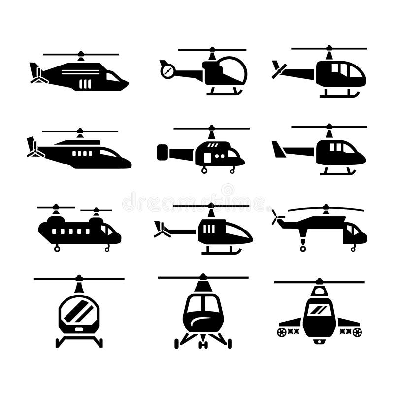Set icons of helicopters stock vector. Illustration of industry - 41979159