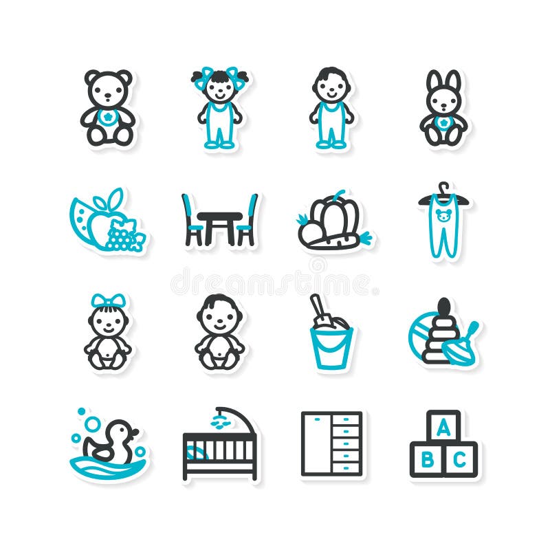 Set of Icons - a Home Interior, Nursery, Children Stock Vector ...