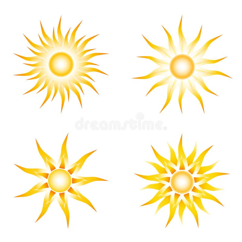 Set of Icons with the Image of the Sun, Company Logo. Vector EPS 10 ...