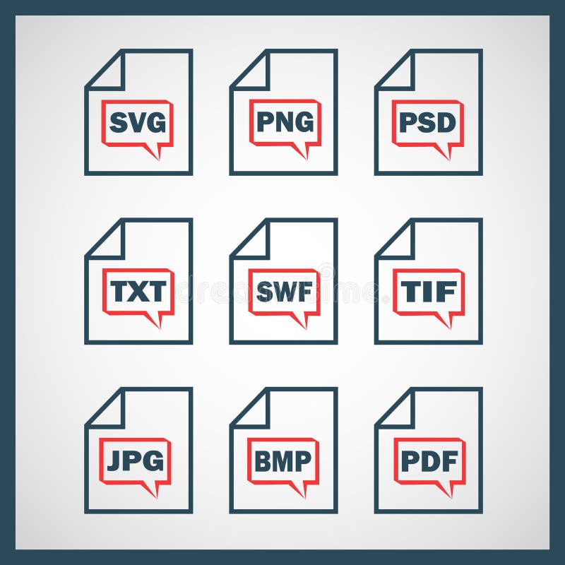 Set of Icons Indicating the Digital Formats Stock Vector - Illustration ...