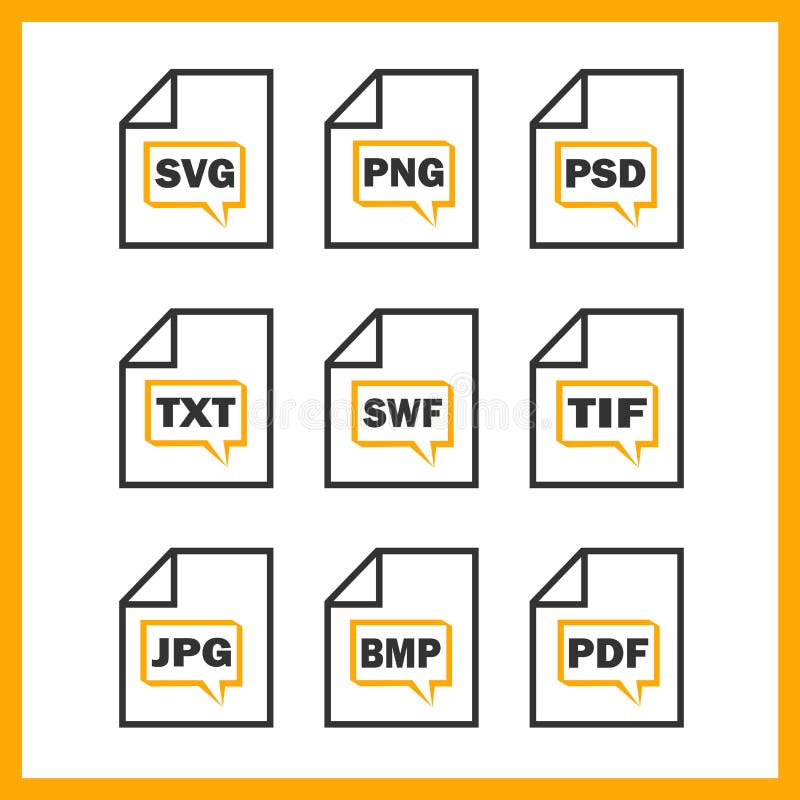 Set of Icons Indicating the Digital Formats Stock Vector - Illustration ...