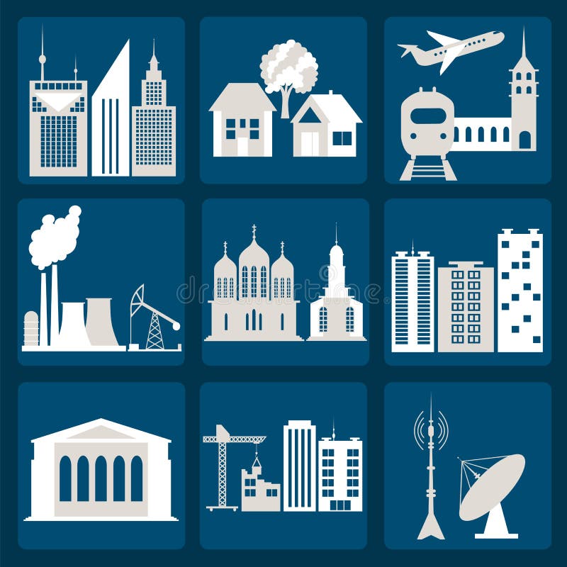 Set of Icons Infrastructure City Stock Vector - Illustration of ... Set of Icons Infrastructure City Stock Vector - Illustration of ...