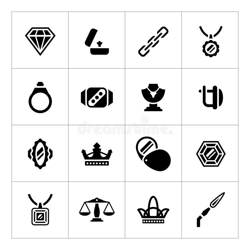 Set of jewelry icons stock vector. Illustration of diamond - 36974077