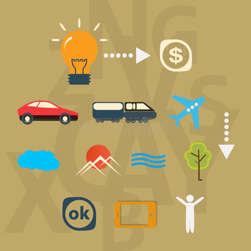 Set Icons Journey from Idea To Realization Stock Vector - Illustration ...