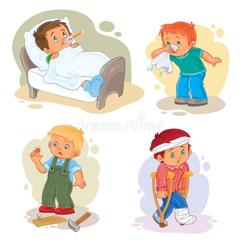 Little Sick Boy stock vector. Illustration of snot, medical - 20834127