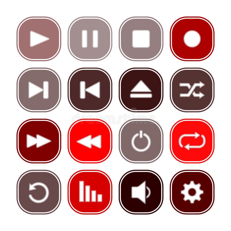 Player button symbols stock illustration. Illustration of video - 772923