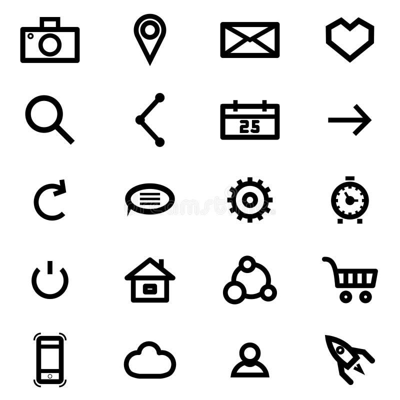 Set icons stock vector. Illustration of icons, black - 41445200