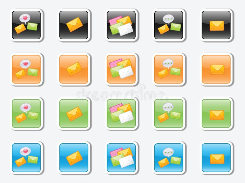 A Set of Icons on the Message Stock Vector - Illustration of icon ...