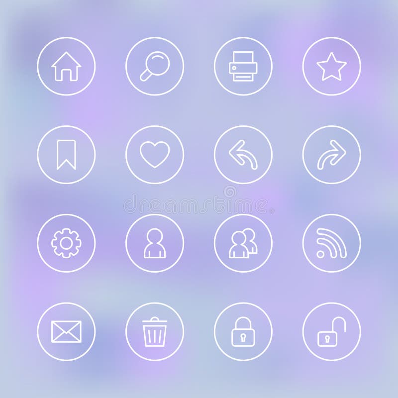 Set of Icons for Mobile App UI, Transparent Clear Stock Vector ...