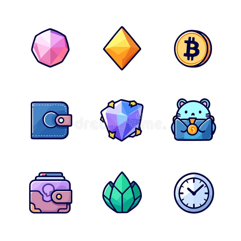 A Set of Icons for a Mobile Application Stock Vector - Illustration of ...