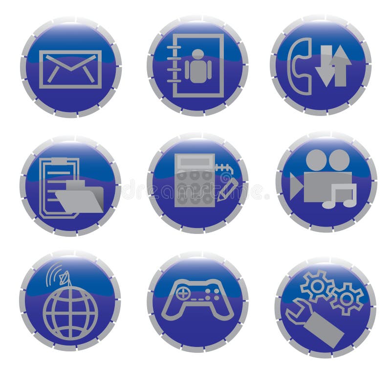 A Set of Icons for Mobile Communication Stock Vector - Illustration of ...