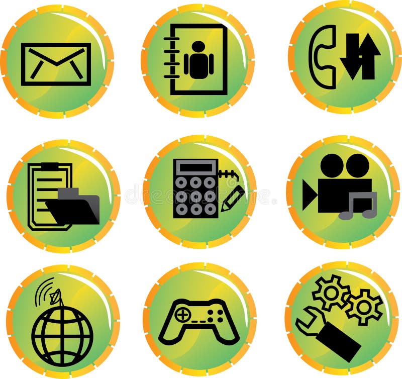 A Set of Icons for Mobile Communication Stock Vector - Illustration of ...